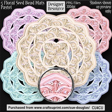 Designer Resource - Floral Seed Bead Mats - Pastel - CUP320633_422 ...