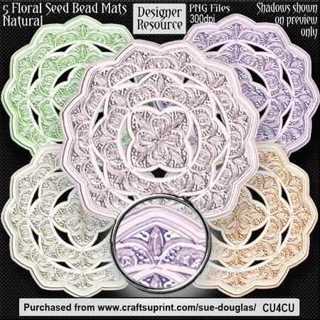 Designer Resource - Floral Seed Bead Mats - Natural - CUP320643_422 ...