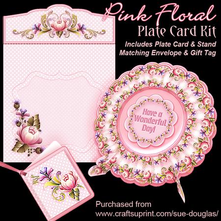 Plate Card Kit - Pink Floral - CUP360859_422 | Craftsuprint