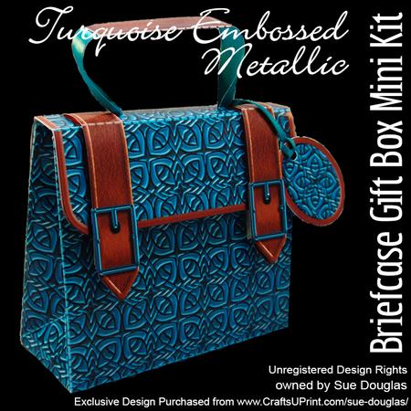 Briefcase Gift Box Turquoise Embossed Metallic - CUP380315_422 ...