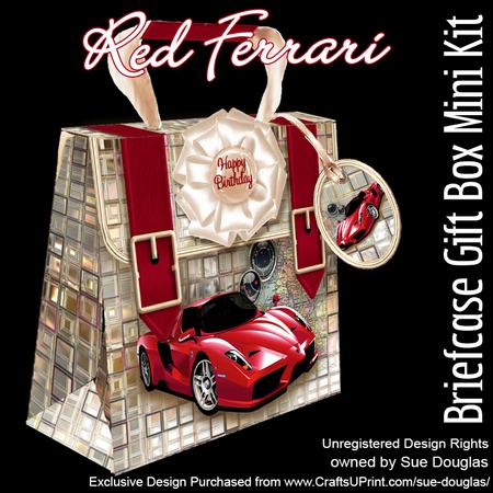 Briefcase Gift Box Red Ferrari - CUP413512_422 | Craftsuprint