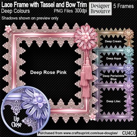 Designer Resource - Lace Frame with Tassel and Bow Trim Deep ...