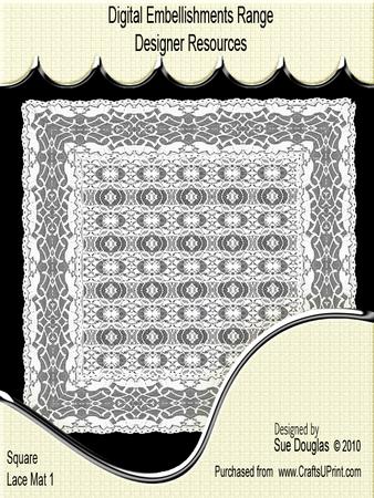 Square Lace Mat1 Digital Png Files - CUP62222_422 | Craftsuprint