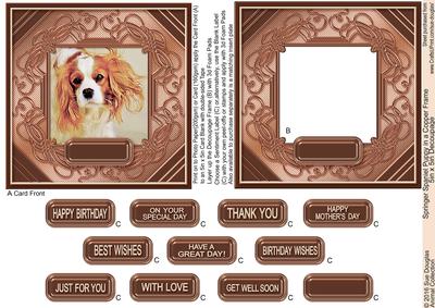 Springer Spaniel Puppy in a Copper Frame 5in x 5in Decoupage ...