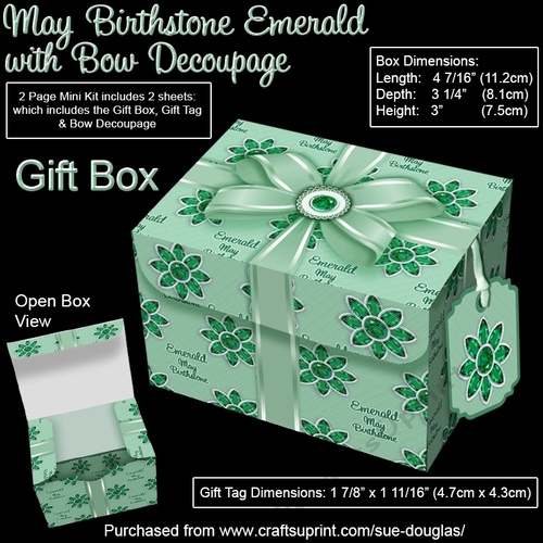 Gift Box May Birthstone Emerald with Bow Decoupage - CUP737946_422 ...