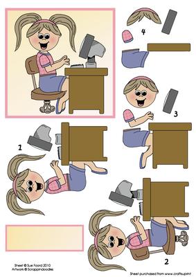 Computer Wizz Kid Decoupage - Girl - CUP80164_30 | Craftsuprint