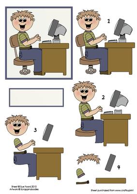 Computer Wizz Kid Decoupage – Boy - CUP80165_30 | Craftsuprint