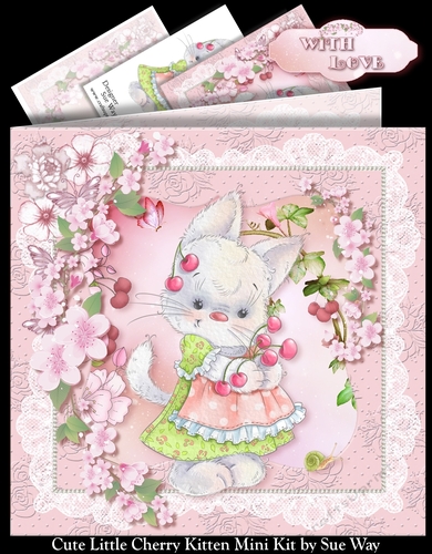 Cute Little Cherry Kitten Mini Kit - CUP1190057_38 | Craftsuprint
