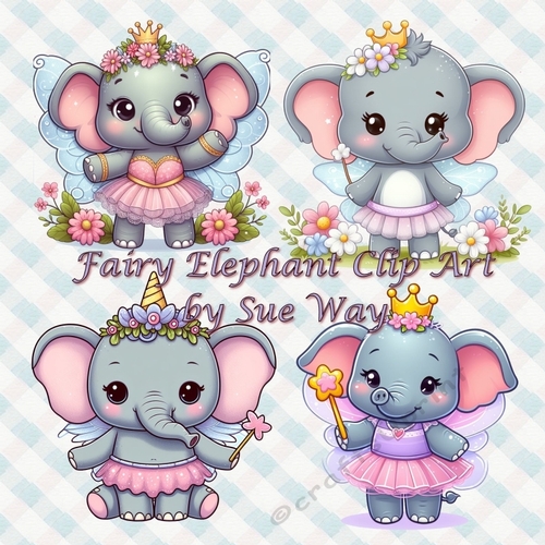 Fairy Elephant Clip Art Set, PU, CU and CU4CU - CUP1292343_38 ...
