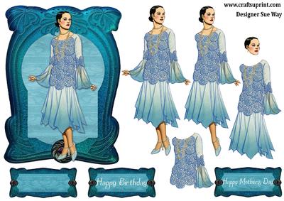 Art Deco Lady in a Fancy Frame - CUP185568_38 | Craftsuprint