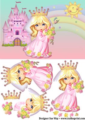 Little Princess and Her Castle Card Front Decoupage - CUP213479_38 ...