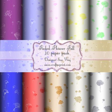 Faded Flower Fall 10 Paper Pack - CUP216824_38 | Craftsuprint