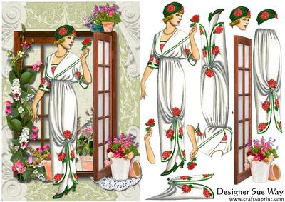 Vintage Lady in Her Garden Decoupage - CUP240256_38 | Craftsuprint