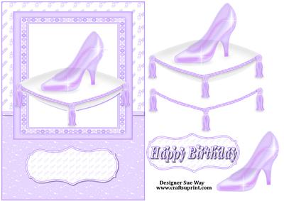 The Glass Slipper Card Front and Decoupage - CUP250937_38 | Craftsuprint