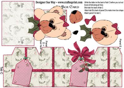 Christmas Teddy in a Box Card - CUP266985_38 | Craftsuprint