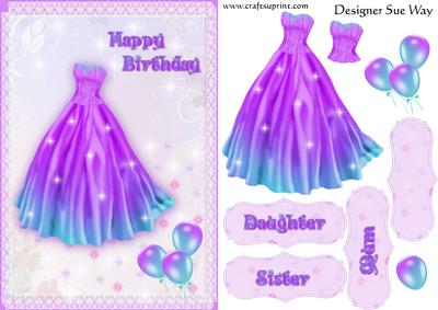 Birthday Party Dress Card Front - CUP278124_38 | Craftsuprint