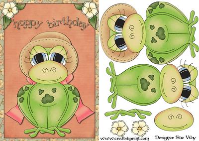 Hoppy Birthday Frog Card Front and Decoupage - CUP291151_38 | Craftsuprint