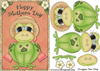 Hoppy Mothers Day Sweet Frog Card Front and Decoupage - CUP291154_38 ...