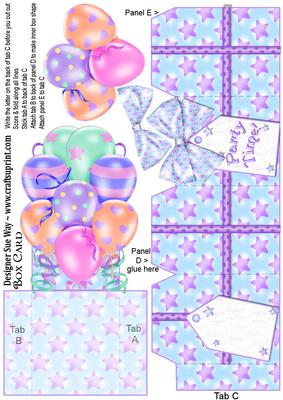 Party Balloons Box Card - CUP291841_38 | Craftsuprint