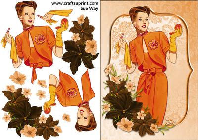 Make Up Vintage Lady Decoupage - CUP316583_38 | Craftsuprint