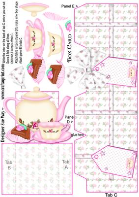 Afternoon Tea Box Card - CUP412929_38 | Craftsuprint