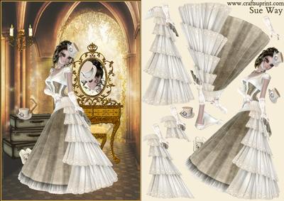 Steampunk - Fashion Lady Dressing Decoupage - CUP418207_38 | Craftsuprint