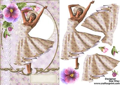 Vintage Floral Lady Card Front and Decoupage - CUP508609_38 | Craftsuprint