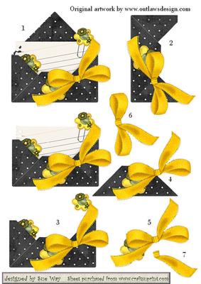 Letter and Envelope with Bow Decoupage - CUP52069_38 | Craftsuprint