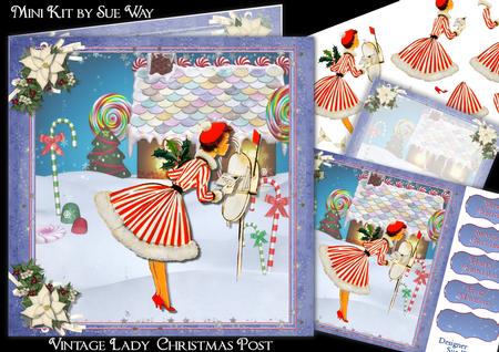 Vintage Lady Christmas Post Mini Kit - CUP566733_38 | Craftsuprint