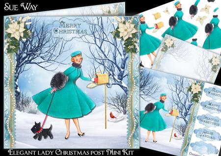 Elegant Lady Christmas Post Mini Kit - CUP585064_38 | Craftsuprint