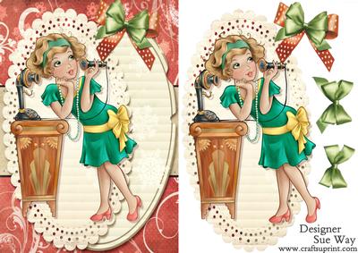 1920's Telephone Chatter Flapper Quick Card - CUP611521_38 | Craftsuprint