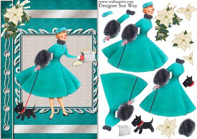Retro Lady Christmas Post Book Cover Card Front - CUP646174_38 ...