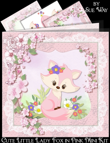 Cute Little Lady Fox in Pink Mini Kit - CUP719997_38 | Craftsuprint