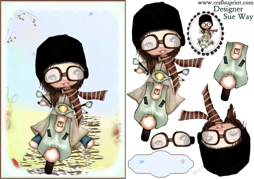 Little Lady Scooter Chic A5 Card Front & Decoupage - CUP764349_38 ...