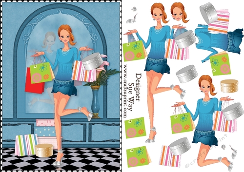 Shopping Girls! Shopping Spree Card Front & Decoupage - CUP769514_38 ...