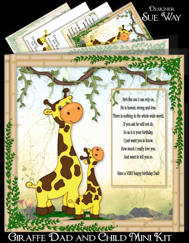 Giraffe Dad and Child Birthday or Fathers Day Mini Kit - CUP879287_38 ...