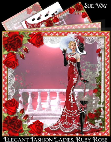 Elegant Fashion Ladies, Ruby Rose Mini Kit - CUP899691_38 | Craftsuprint