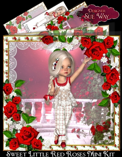 Sweet Little Red Roses Mini Kit - CUP907446_38 | Craftsuprint