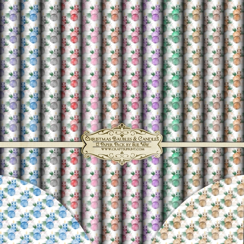 Christmas Baubles and Candles 12 Backing Papers Pack - CUP924589_38 ...