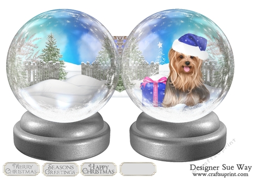 Christmas Yorkshire Terrier in a Snow Globe - CUP932293_38 | Craftsuprint