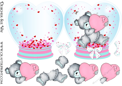 Tatty Ted Heart Globe - CUP943232_38 | Craftsuprint