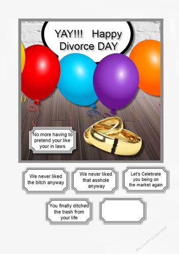 YAY, Happy Divorce Day - CUP1037534_43516 | Craftsuprint
