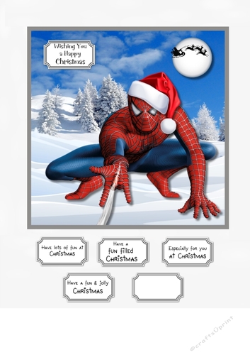 Spiderman Christmas card topper - CUP1064224_43516 | Craftsuprint