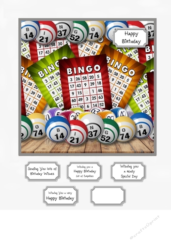 Bingo bonkers card topper - CUP1064227_43516 | Craftsuprint