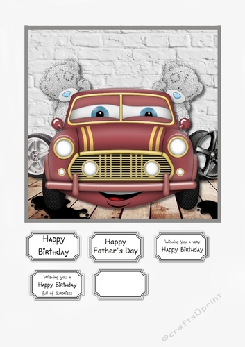 Tatty Teddy with Cute Car for Birthday or Fathers Day - CUP1147609 ...