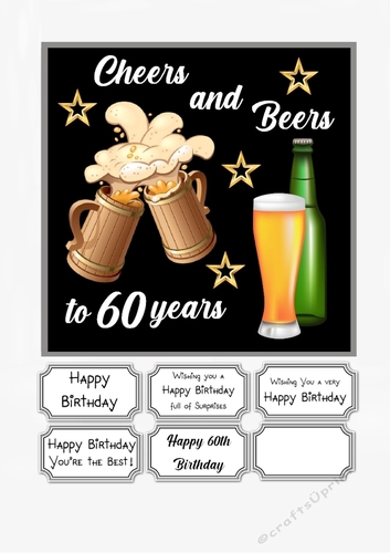 Cheers and Beers to 60 Years - CUP1160224_43516 | Craftsuprint