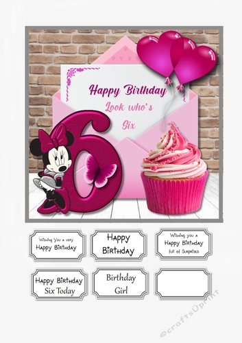 Minnie Mouse Six Today - CUP1169258_43516 | Craftsuprint