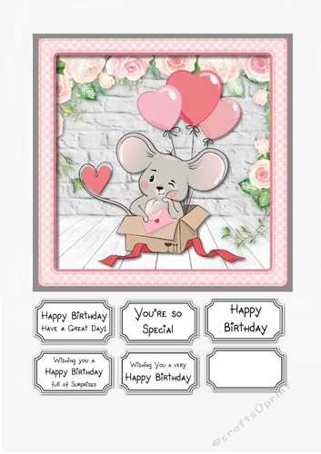 Cute Mouse Birthday - CUP1170308_43516 | Craftsuprint