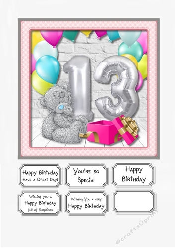 Tatty Teddy 13 Teenage Birthday - CUP1170379_43516 | Craftsuprint