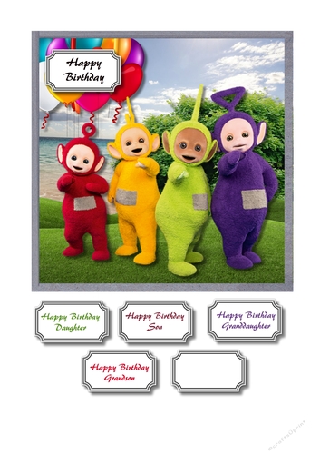 Teletubbies birthday card front - CUP853056_43516 | Craftsuprint